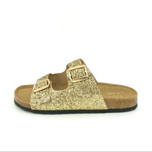 Yoki | Shoes | Yoki Glitter Sandals Flatbed Buckle Bork Shoes New ...